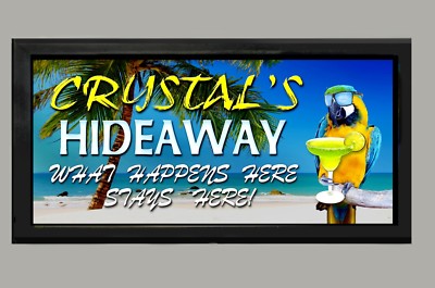 PERSONALIZED TROPICAL BEACH HIDEAWAY CUSTOM BAR SIGN / LED LIGHTED | eBay