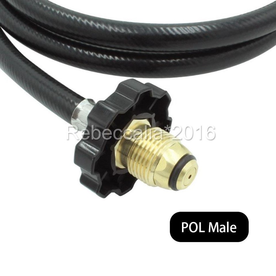 2X Caravan LPG Braided Gas Hose Pigtail Hand Wheel POL 1/4 Inverted ...