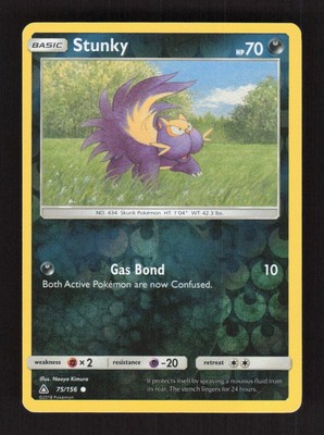 2018 Pokemon TCG Sun & Moon Ultra Prism Reverse Holo Stunky 75/156 | eBay