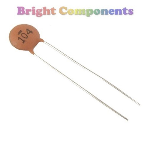 50 x 100nF / 0.1uF - Ceramic Disc Capacitor (104) - 25V - UK - 1st ...