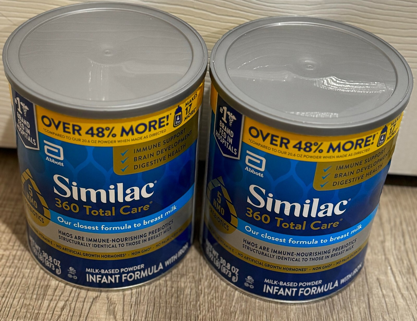 2 Big Cans Similac 360 Total Care Non-GMO Infant Formula Powder 30.8 oz ...