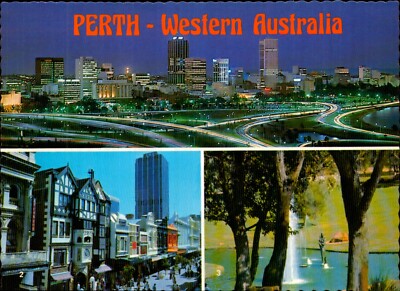 Perth Western Australia Multi View Postcard. Vintage 80s Cut Down. Old ...
