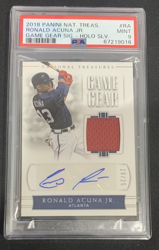 2018 National Treasures RONALD ACUNA Jr L Rookie Auto Game Gear RPA ...