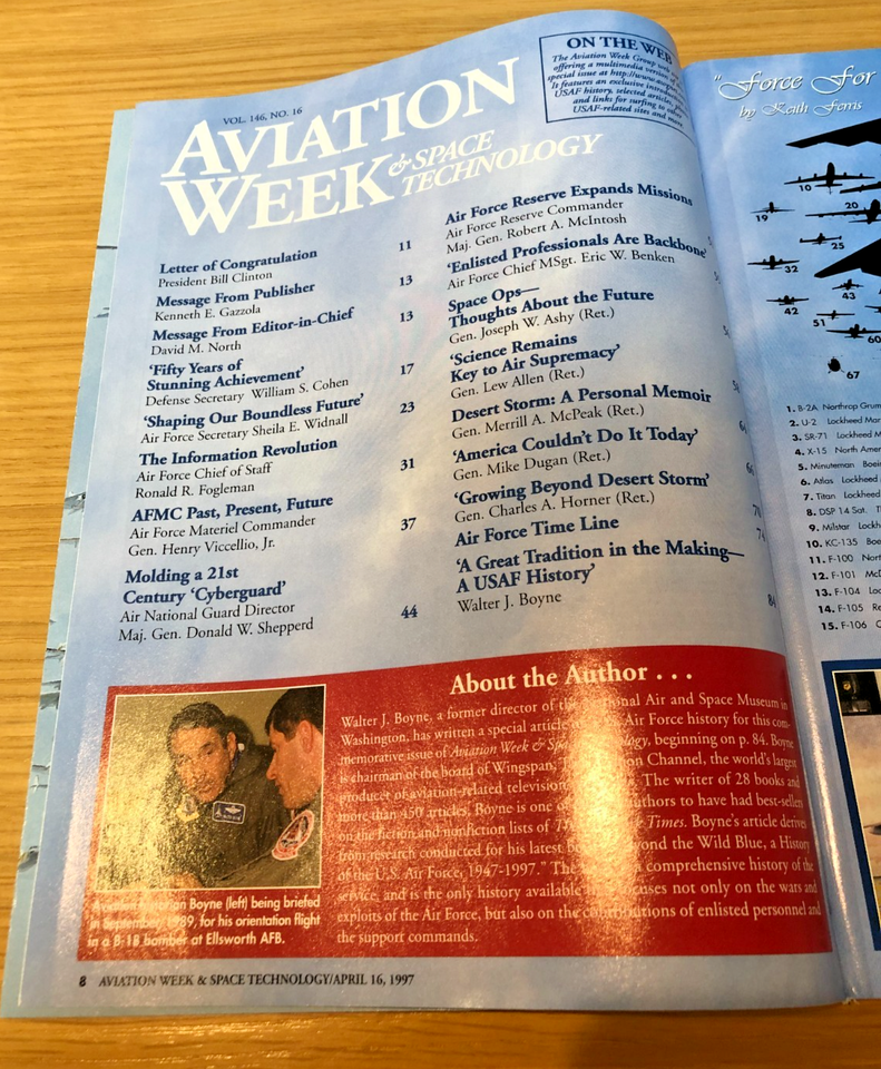 Aviation Week & Space Technology April 16, 1997 * USAF 50th Anniversary ...