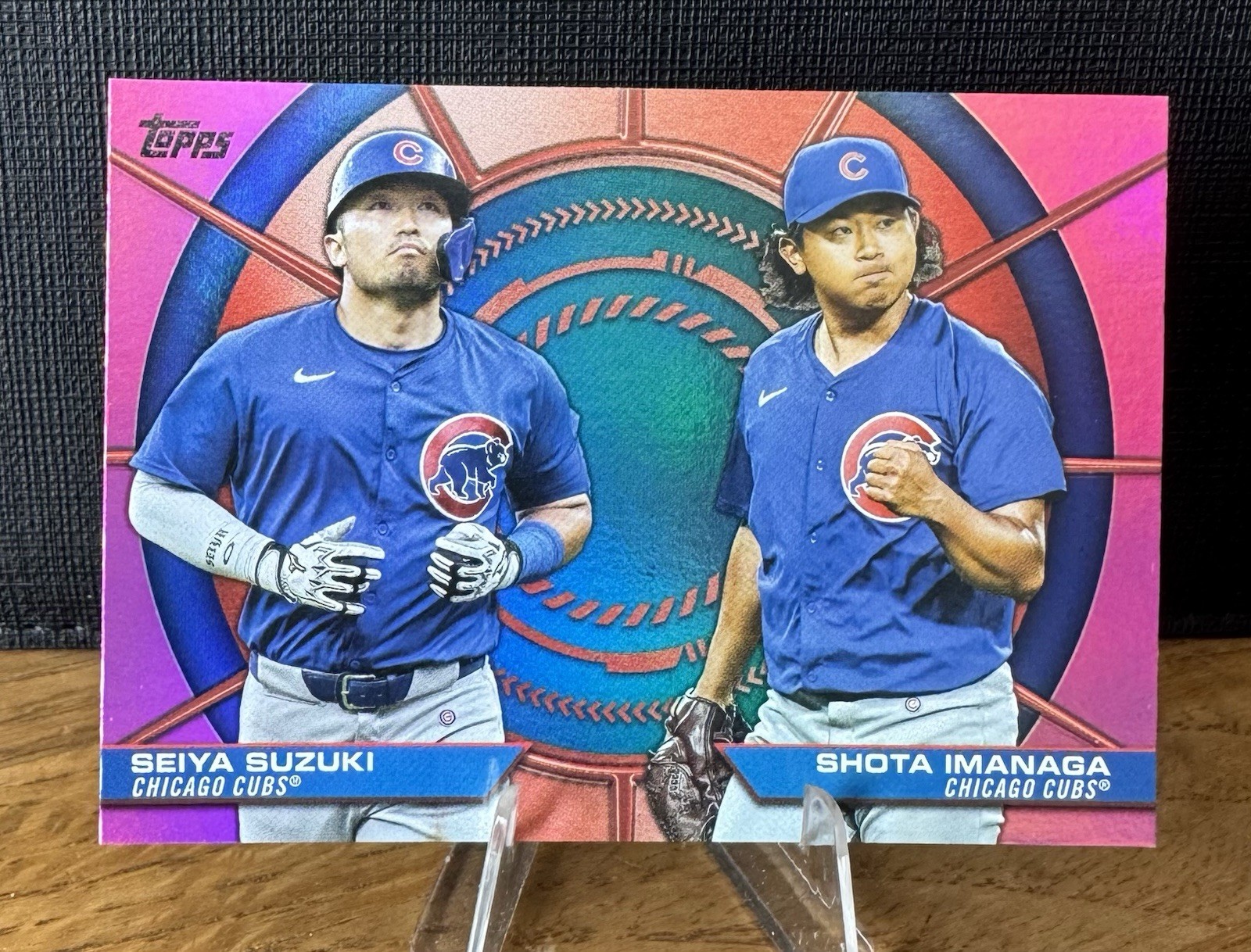 Seiya Suzuki / Shota Imanaga 2025 Topps #DD-7 Dynamic Duals - Pink Foil ...