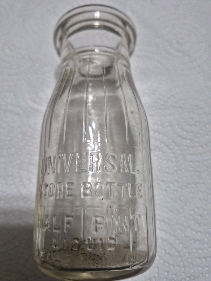 VINTAGE UNIVERSAL STORE MILK BOTTLE 5 CENTS HALF PINT | eBay