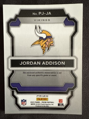 2023 Panini Prizm Jordan Addison Pink Premier Jersey RC Patch | eBay