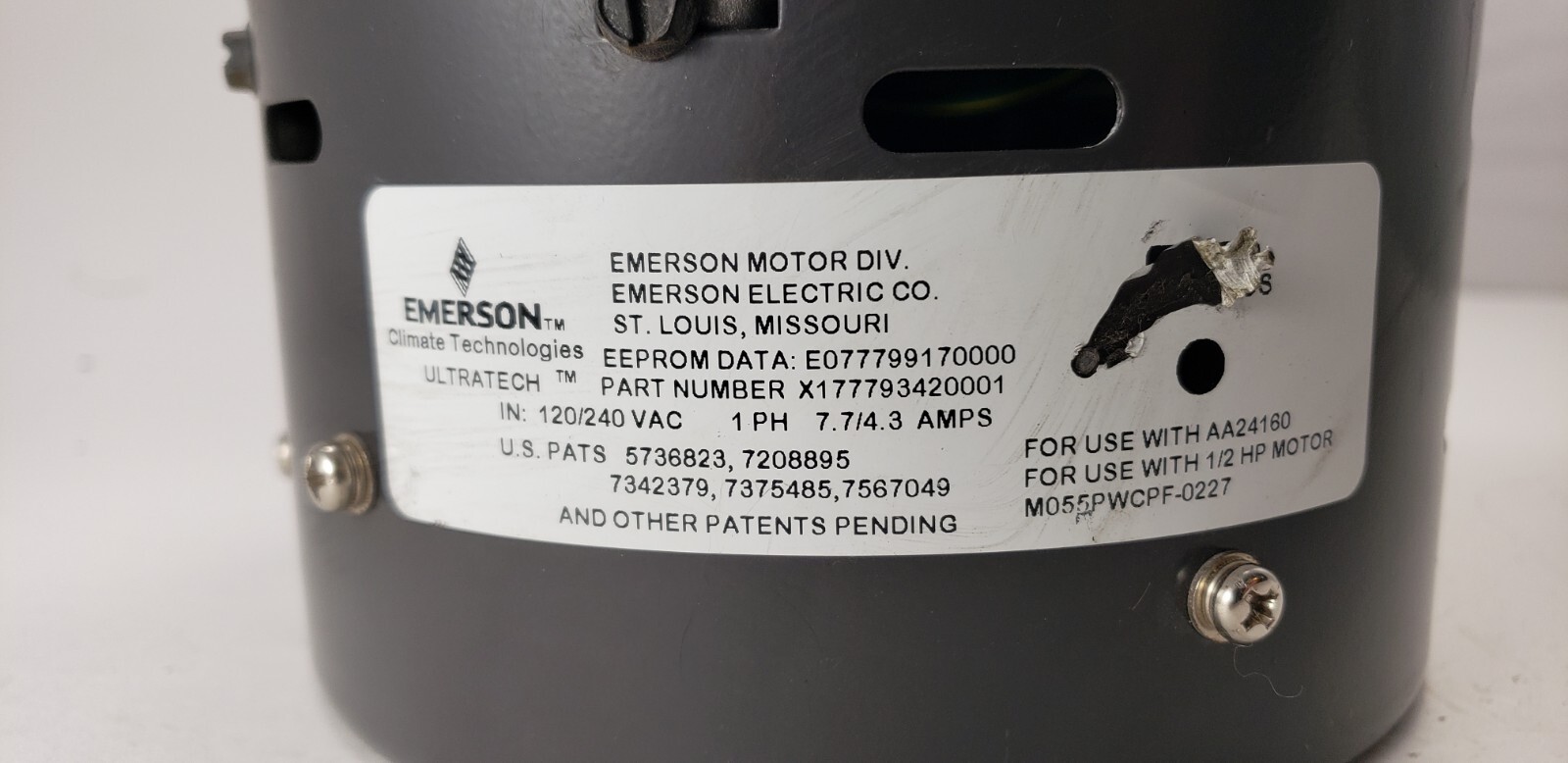 Trane+D154829P02+UltraTech+1%2F2+HP+ECM+Blower+Motor+M055PWCPF-0227 ...