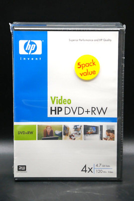 HP DVD+RW 5 Pack in Full Size Cases - Brand New & Sealed | eBay