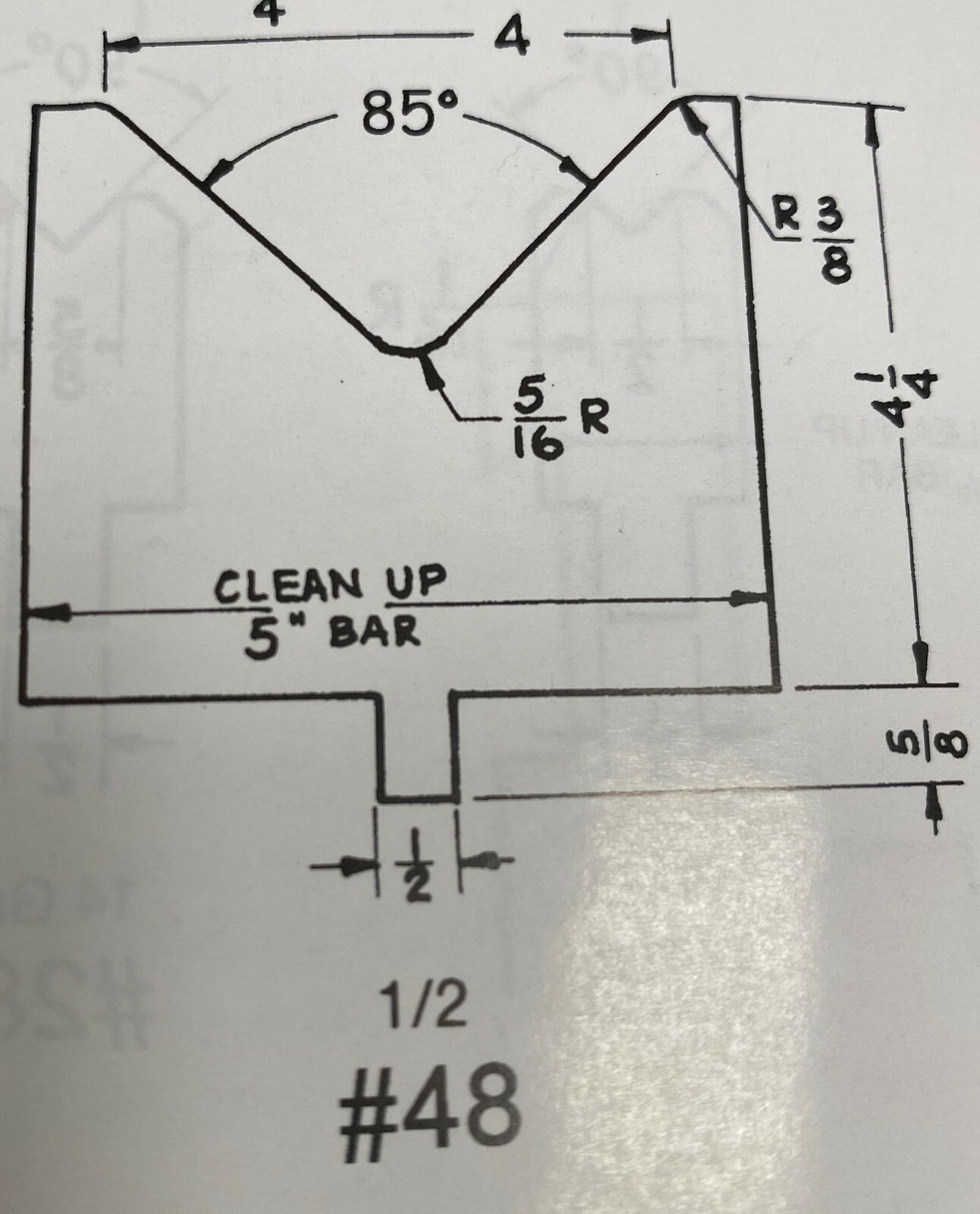 PRESS BRAKE DIE 85 DEGREE 4 INCH V OPENING FORMING DIE #48 24 INCH | eBay