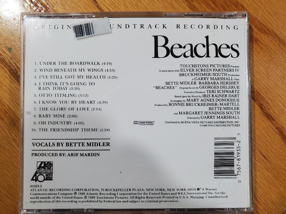 BEACHES ORIGINAL SOUNDTRACK RECORDING CD BETTE MIDLER | eBay