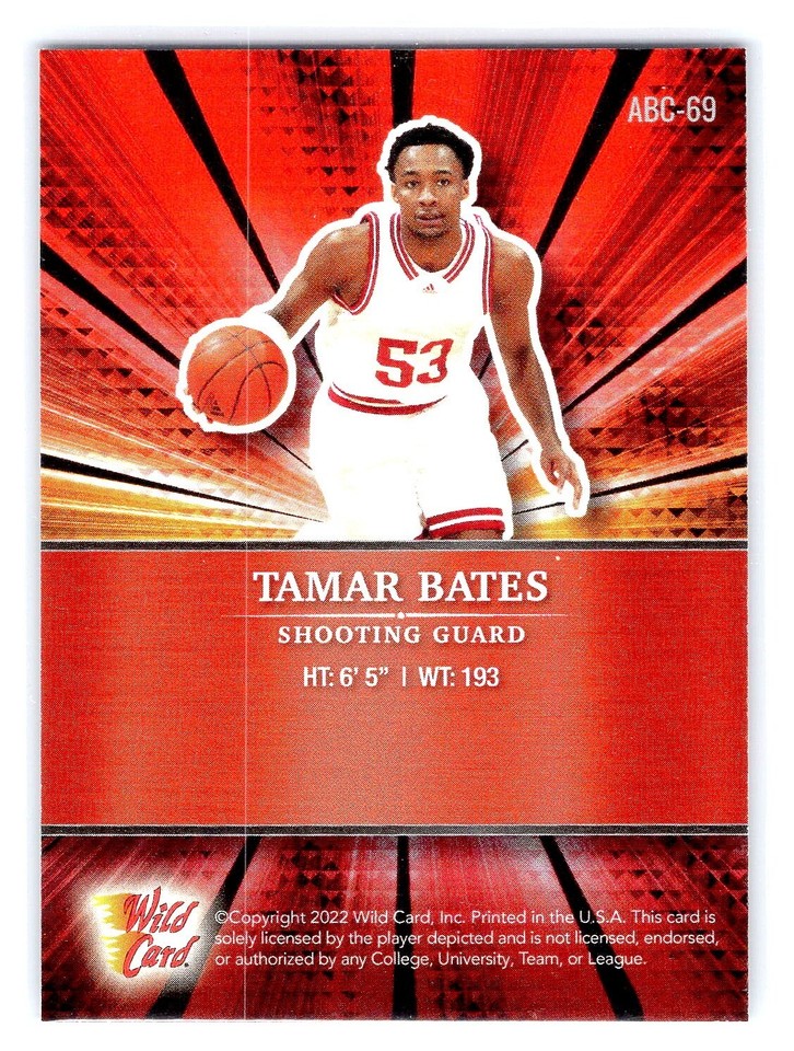 TAMAR BATES 2022 Wild Card Alumination Basketball #ABC-69 Red Chase | eBay