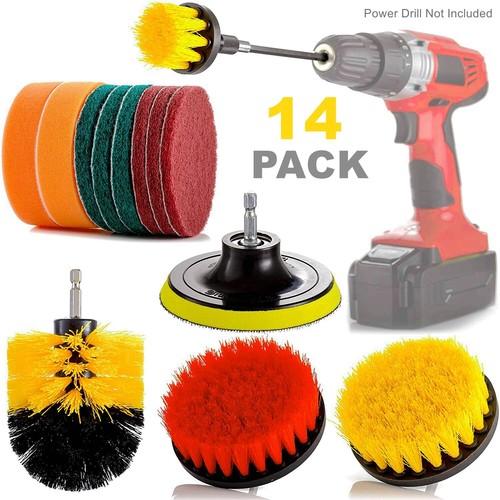 14PCS Drill Brush Attachment Set Power Scrubber Scrub Polishing Buffing ...