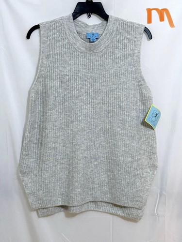 CeCe Grey Sleeveless Long Sweater | eBay