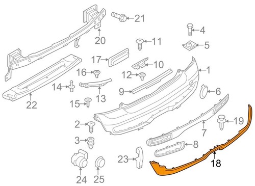 MINI NEW GENUINE R56 R57 R58 R59 S JCW REAR BUMPER SPOILER WITHOUT PDC ...