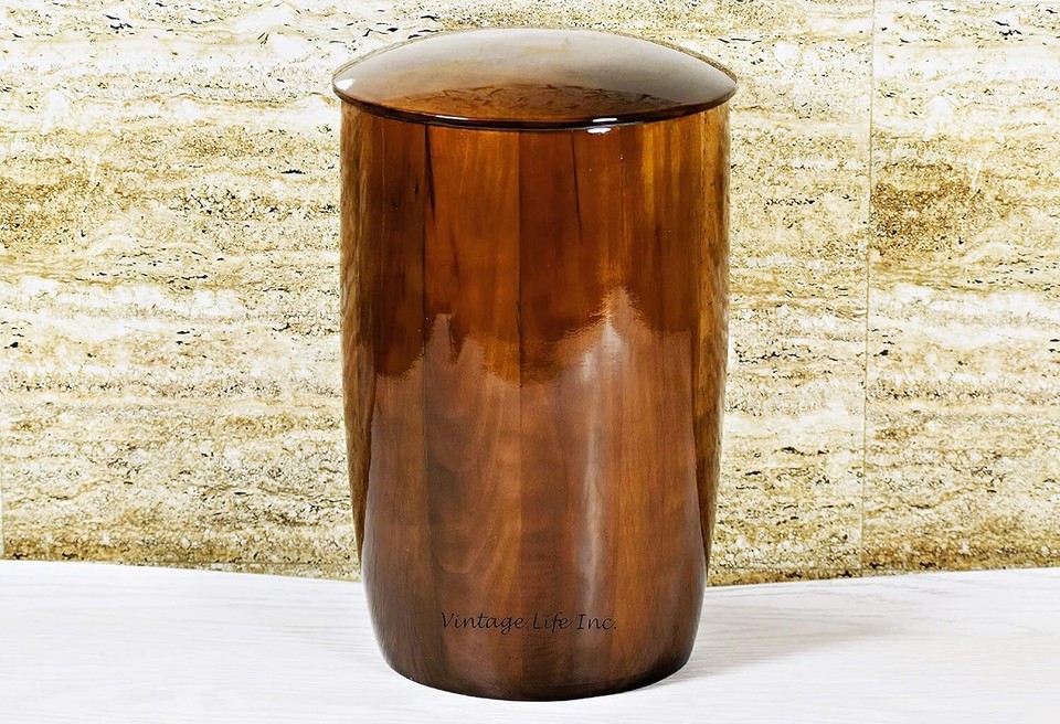 Wooden Cremation Urn Handmade Funeral Jar for Pets | Large Keepsake ...