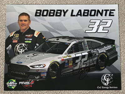 Bobby Labonte Signed C&J Energy Services Postcard Hero Card NASCAR Auto ...