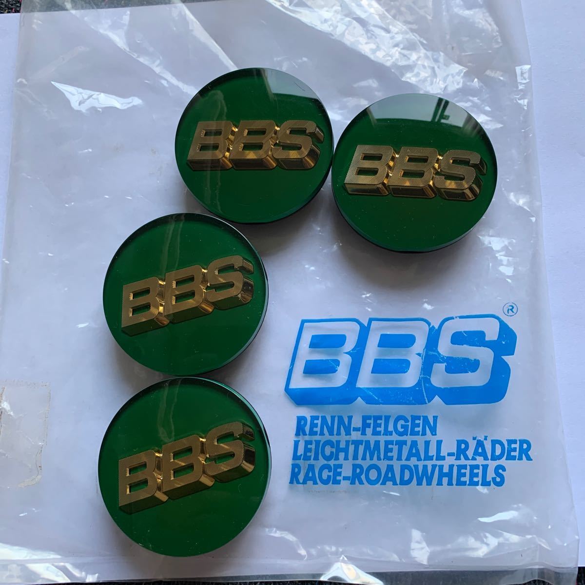 BBS Wheel Center Caps 56mm Genuine Emblem Green Gold 3D Logo Set 4pcs ...
