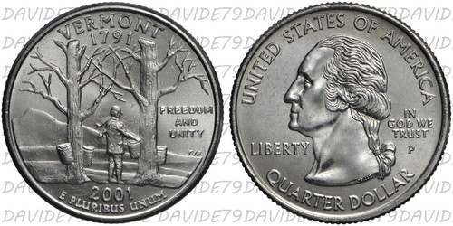 USA QUARTER DOLLAR 2001 THE STATES - VERMONT 1791 - MINT P | eBay
