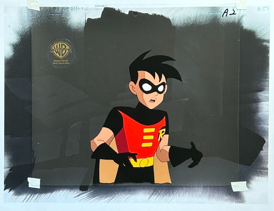 BRUCE TIMM rare ROBIN cel A2 Bust Shot OVER THE EDGE Batman BTAS WB COA ...