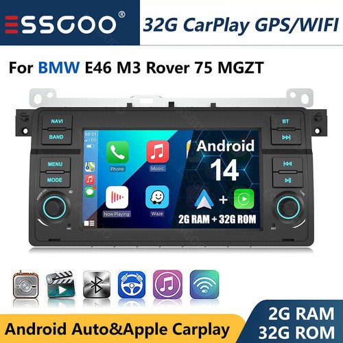Carplay Android 14 Car Stereo GPS Navi Für BMW E46 3er 318 320 325 M3 MG ZT 32G | eBay