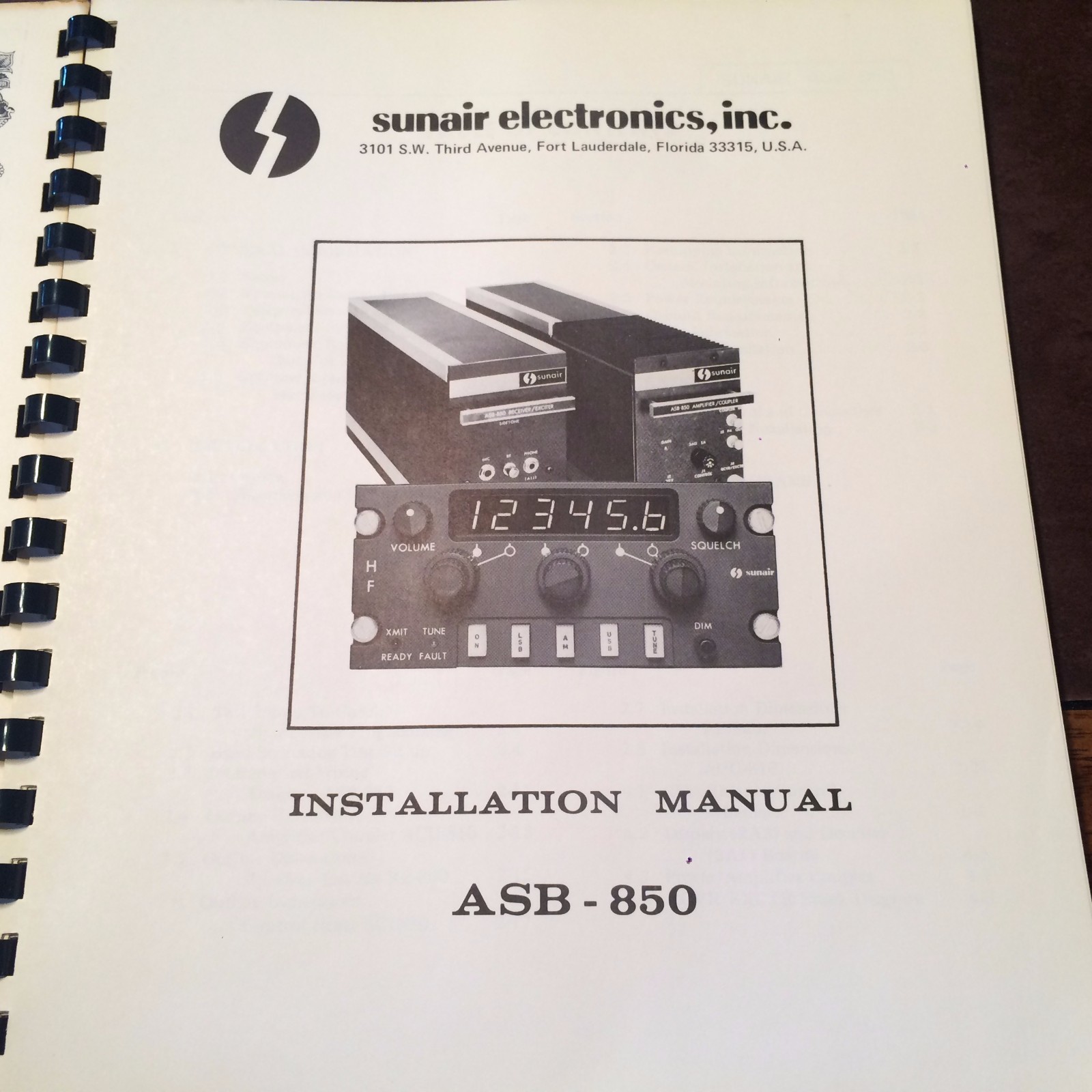 SunAir HF Transceiver ASB-850 install manual | eBay