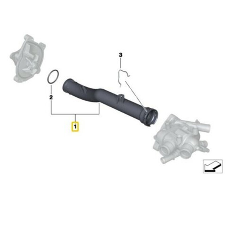 9800661880 1351VF Engine Coolant Water Hose with Metal Clip Lock for C4 ...