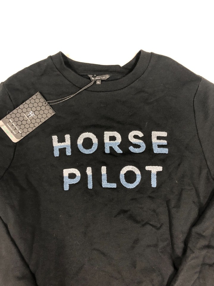 Sweater Riding Horse Pilot Team Black Man Sweatshirt Technique Size XL ...