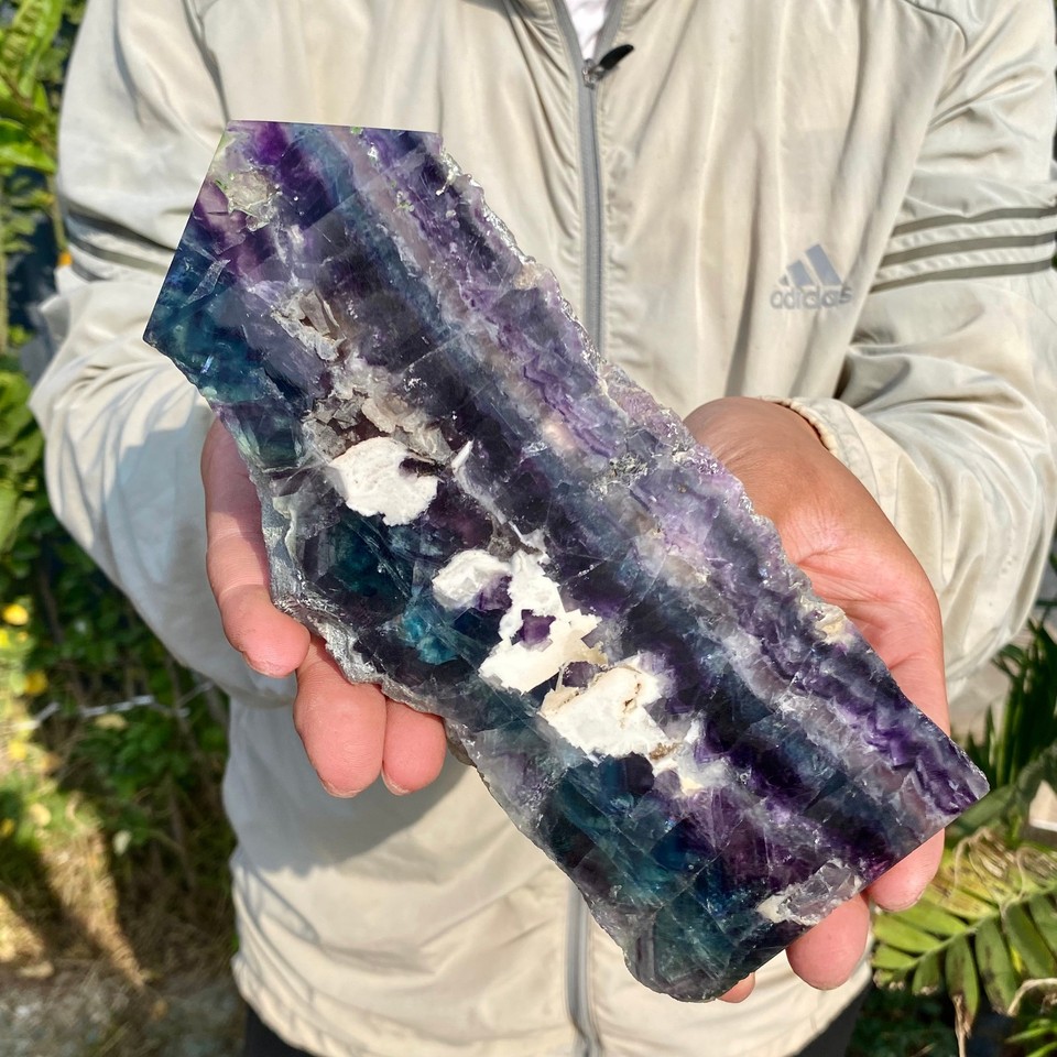 1.97LB Natural Fluorite Crystal Column Magic Wand Obelisk Point Earth ...