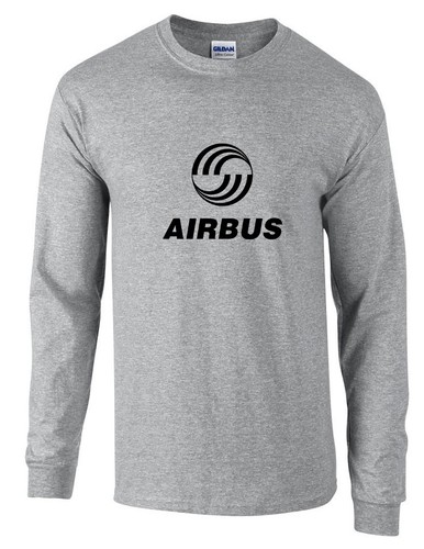 Airbus Black Retro Logo European Aviation Geek Sport Gray Cotton T ...