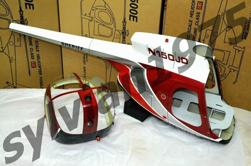 FUNKEY Scale Fuselage MD500E .50 ( 600 ) Size RED + Landing Skid NIB | eBay