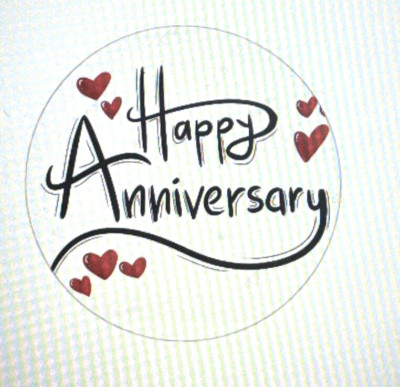 HAPPY ANNIVERSARY STICKERS ENVELOPE SEALS LABELS TAGS ROUND 30 | eBay