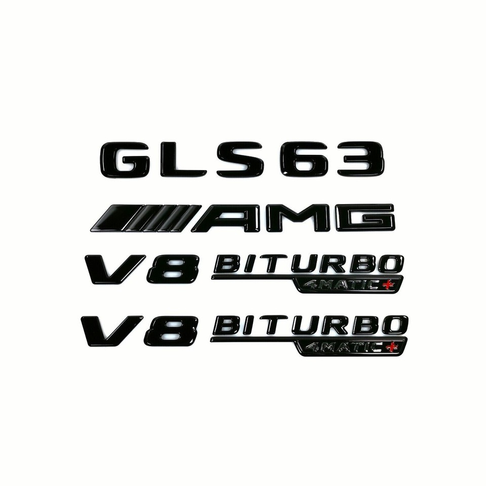 for Mercedes GLS GlossBlack Emblem GLS63+AMG+V8BITURBO4MATIC+x2 ...