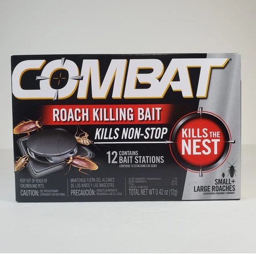 Combat Roach Killing Bait for Small & Large Roaches 12 Stations Kills ...