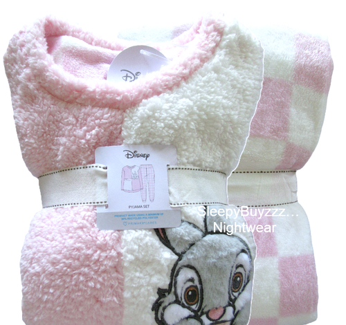 Teddy Fleece Pyjamas DISNEY THUMPER Women Ladies 10/12 Warm PJ ...