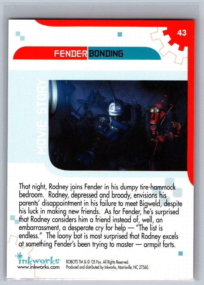 Fenderbonding 2005 Inkworks Robots the Movie #43 Trading Card Rodney ...