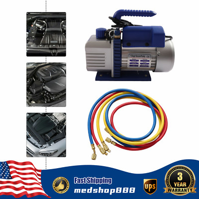 Vacuum Pump Auto AC Repair Complete Tool kit A/C Refrigeration Kit For ...