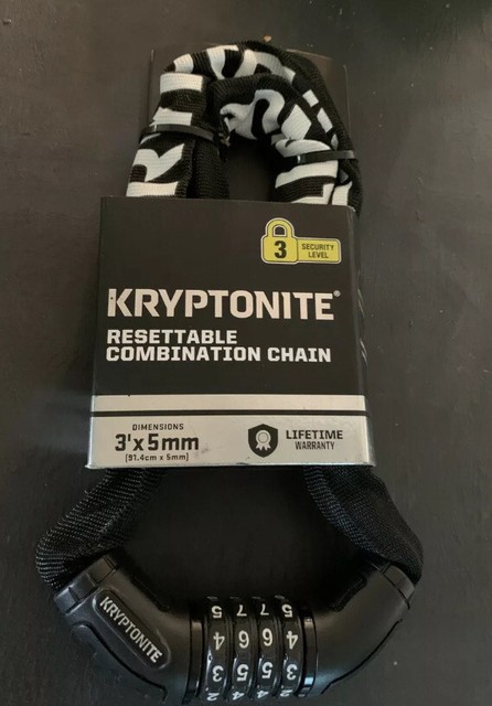 Kryptonite Lockdown Integrated Combo Chain Lock Security Level 3 for ...