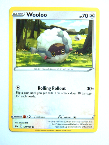 Wooloo 121/159 NM Pokemon TCG Card Crown Zenith ENG 2023 Colorless ...