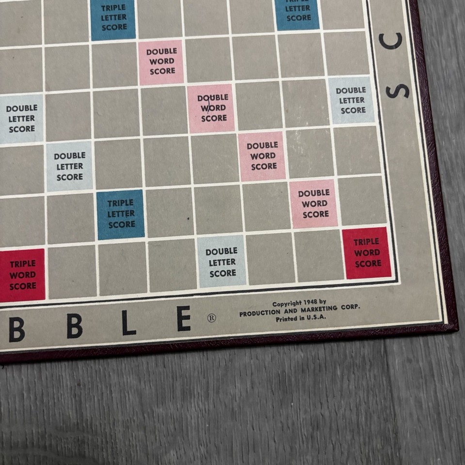 1948-1953 Vintage SCRABBLE Board Game Selchow & Righter Complete 100 ...