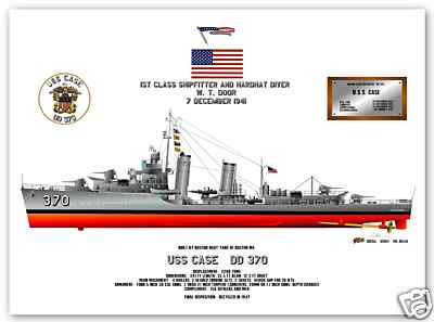 USS Case DD 370, a Mahan Class US Navy Destroyer print | eBay