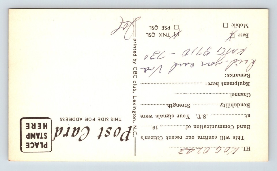 Vintage Ham Radio Amateur QSL QSO Postcard KKR-3488 Pine Bluff ...