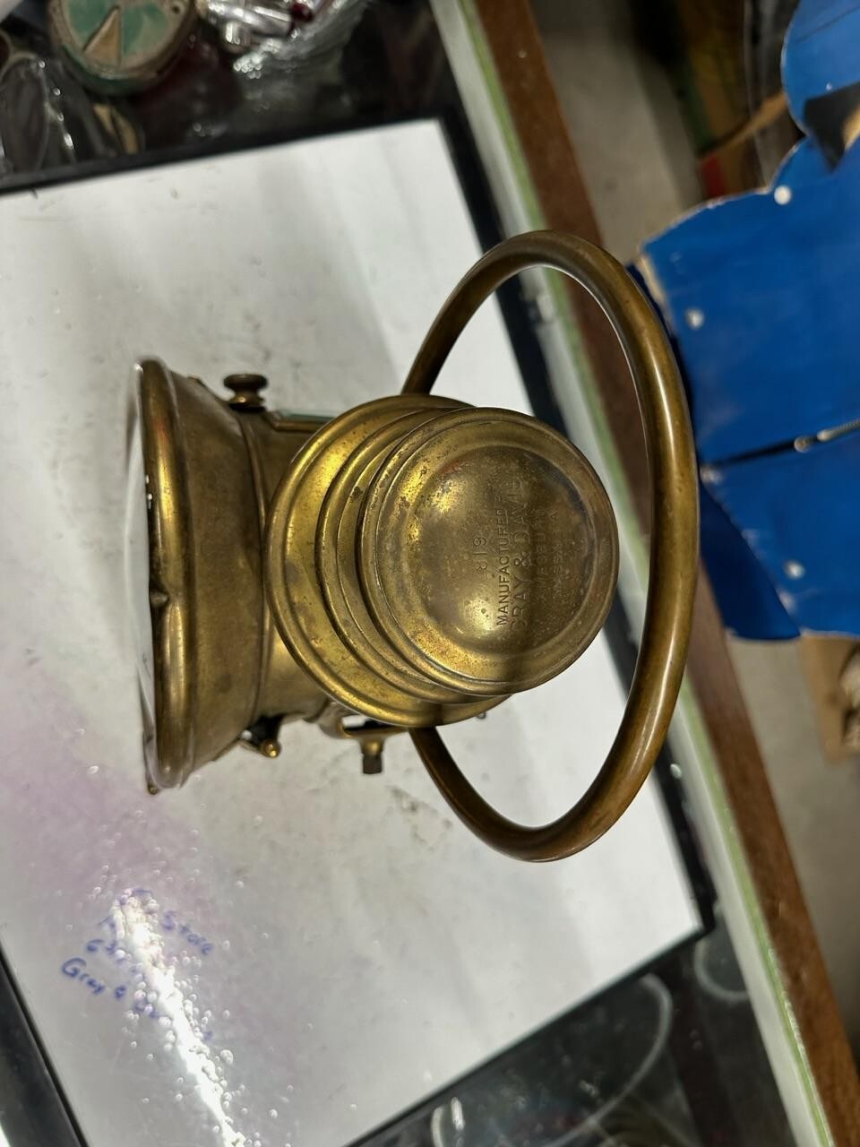 Early Vintage GRAY & DAVIS 819 Brass 3 Tier Bale Side Lamp Light ...