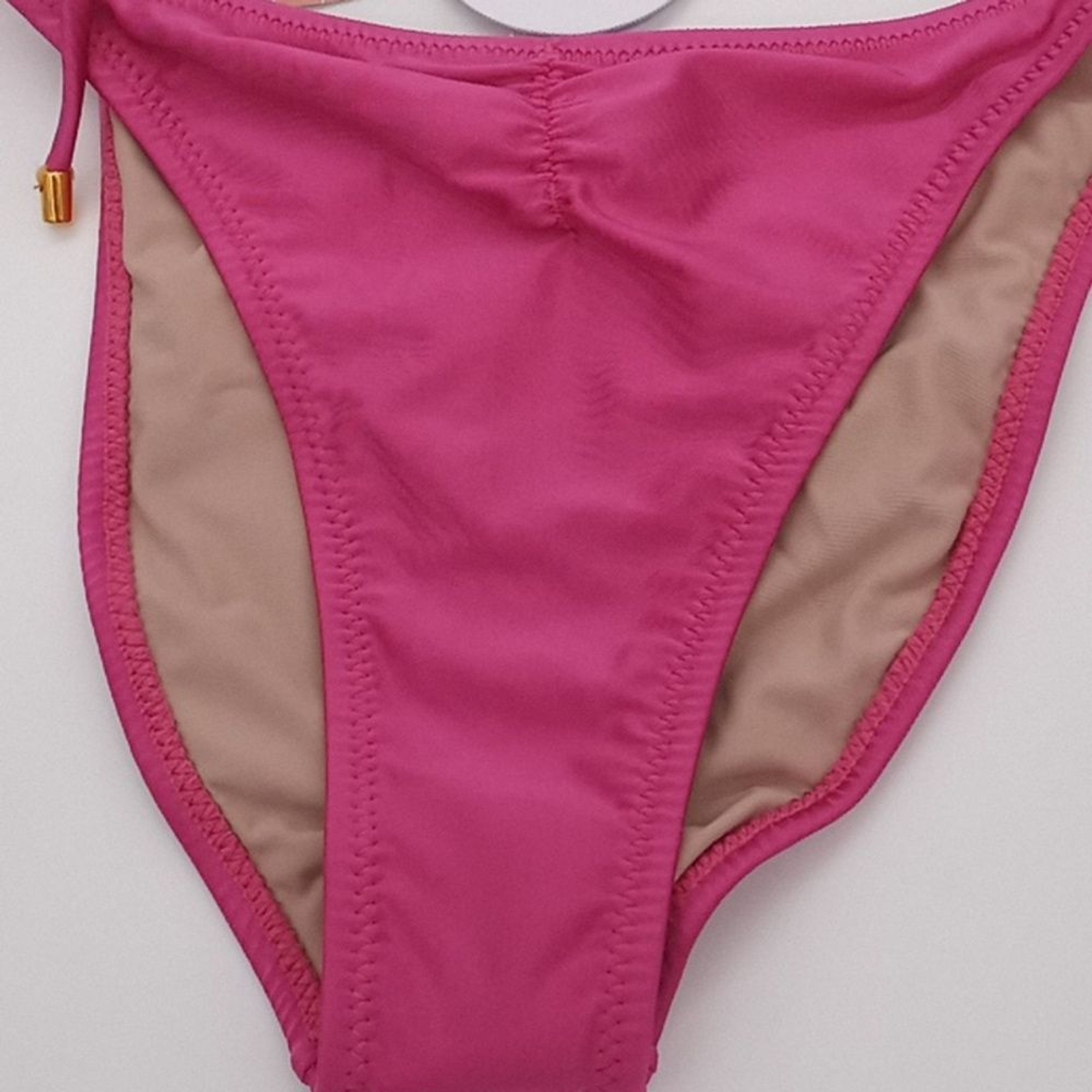 Pilyq PQ Swim‎ Bikini Bottom Womens Large Ruched Tie Full Cosmo Pink | eBay