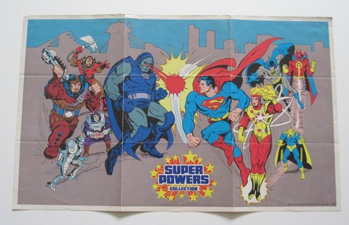 SUPER POWERS Poster 2-sided 18x11 Original Rare DC Comics 1984 Vintage ...