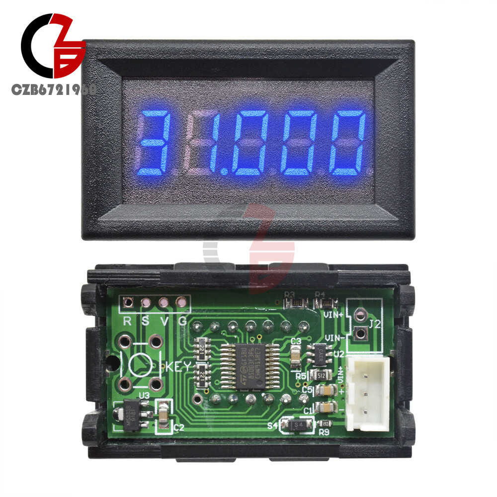 Blue LED 3-Wire 5 Digit 0.36" DC 0-33.000V Digital Voltmeter Voltage ...