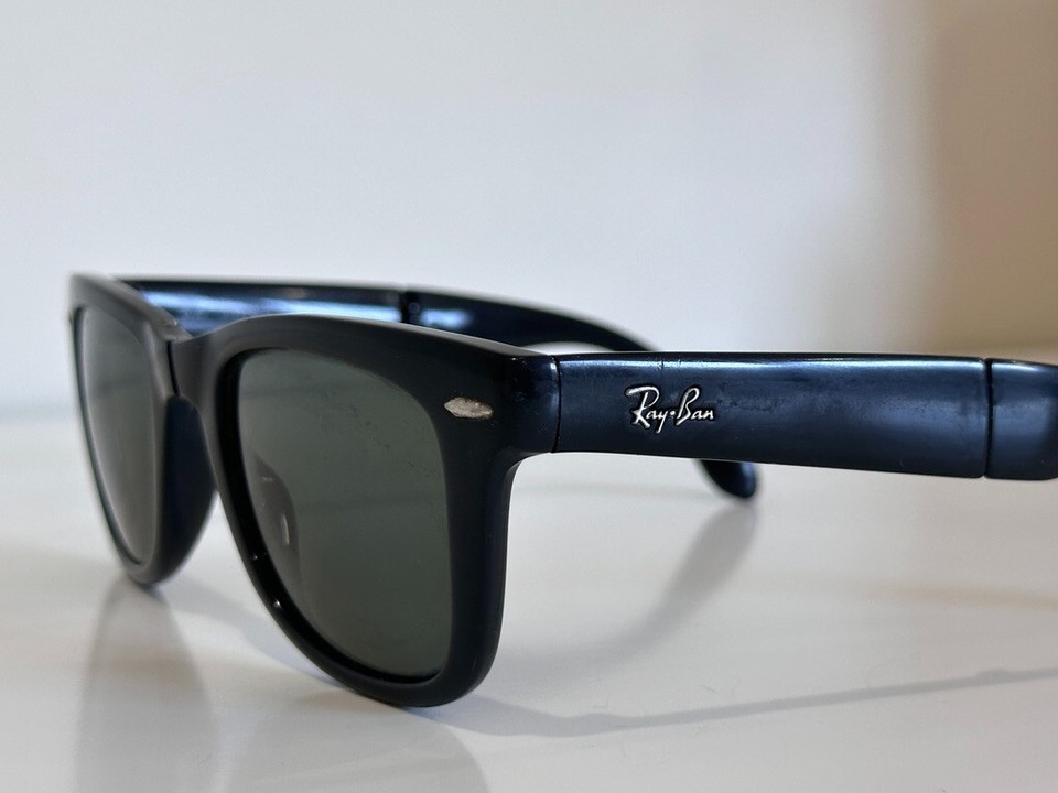 Ray Ban RB 4105 601/58 Square Folding Wayfarer Black Gray Sunglasses 50 ...
