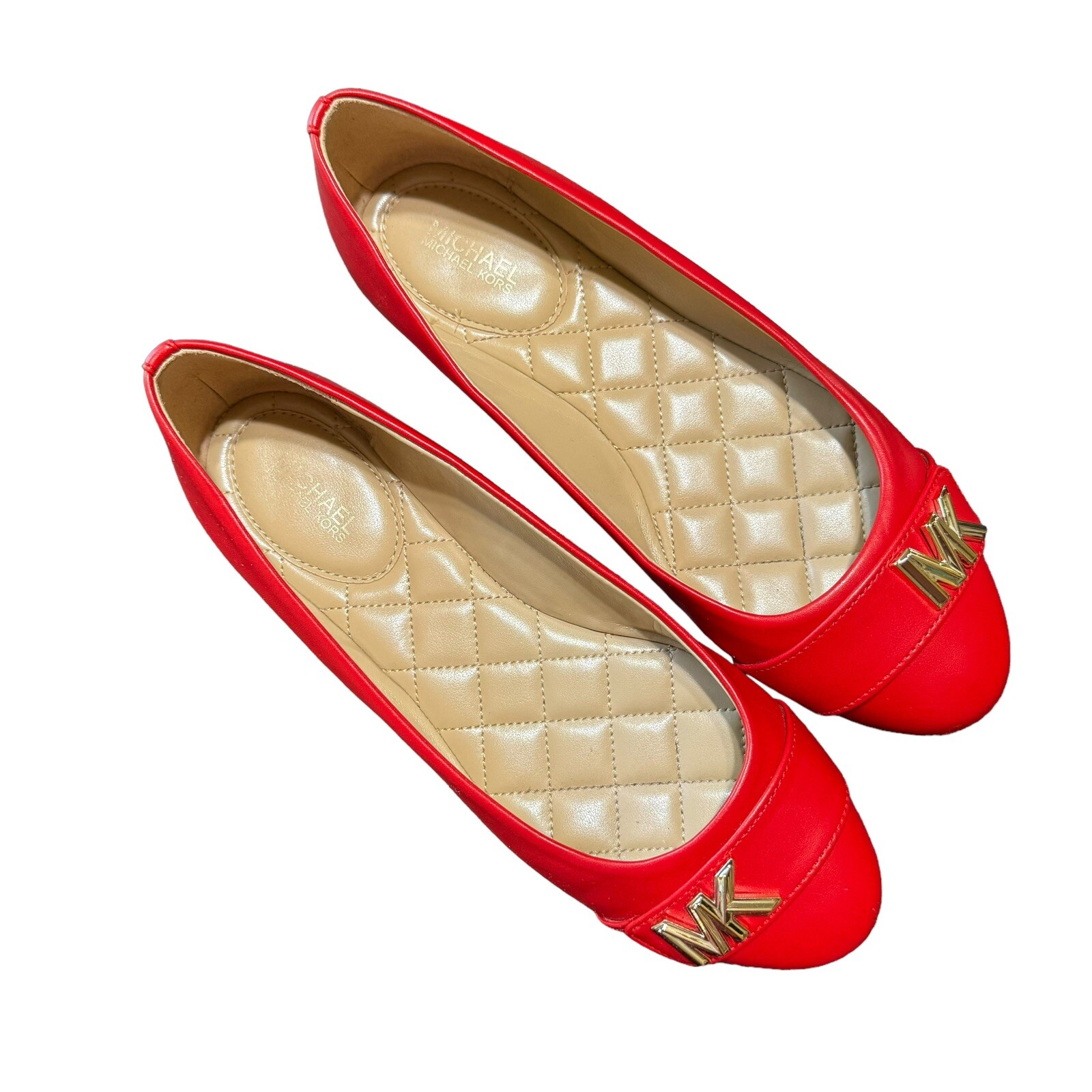 Michael Kors Red Gold Accent Leather Jilly Round Toe … - Gem