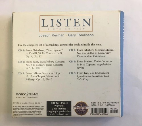 Listen (Sixth Edition) (6-CD set, Bedford / St.-Martin's) Classical ...
