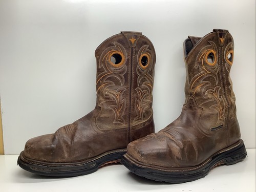 MENS DAN POST WORK BUCKAROO SQUARE STEEL TOE BROWN BOOTS SIZE 9 W | eBay